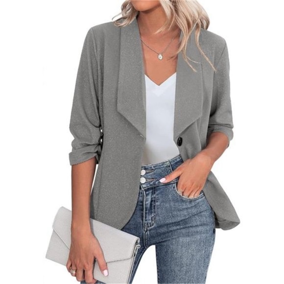 Jackets & Coats | Lightweight Work Office Blazer Jackets A Grey | Poshmark